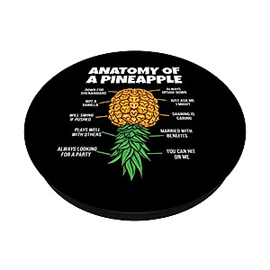 Anatomy Of A Pineapple Swinger Funny Upside Down Pineapple PopSockets Swappable PopGrip