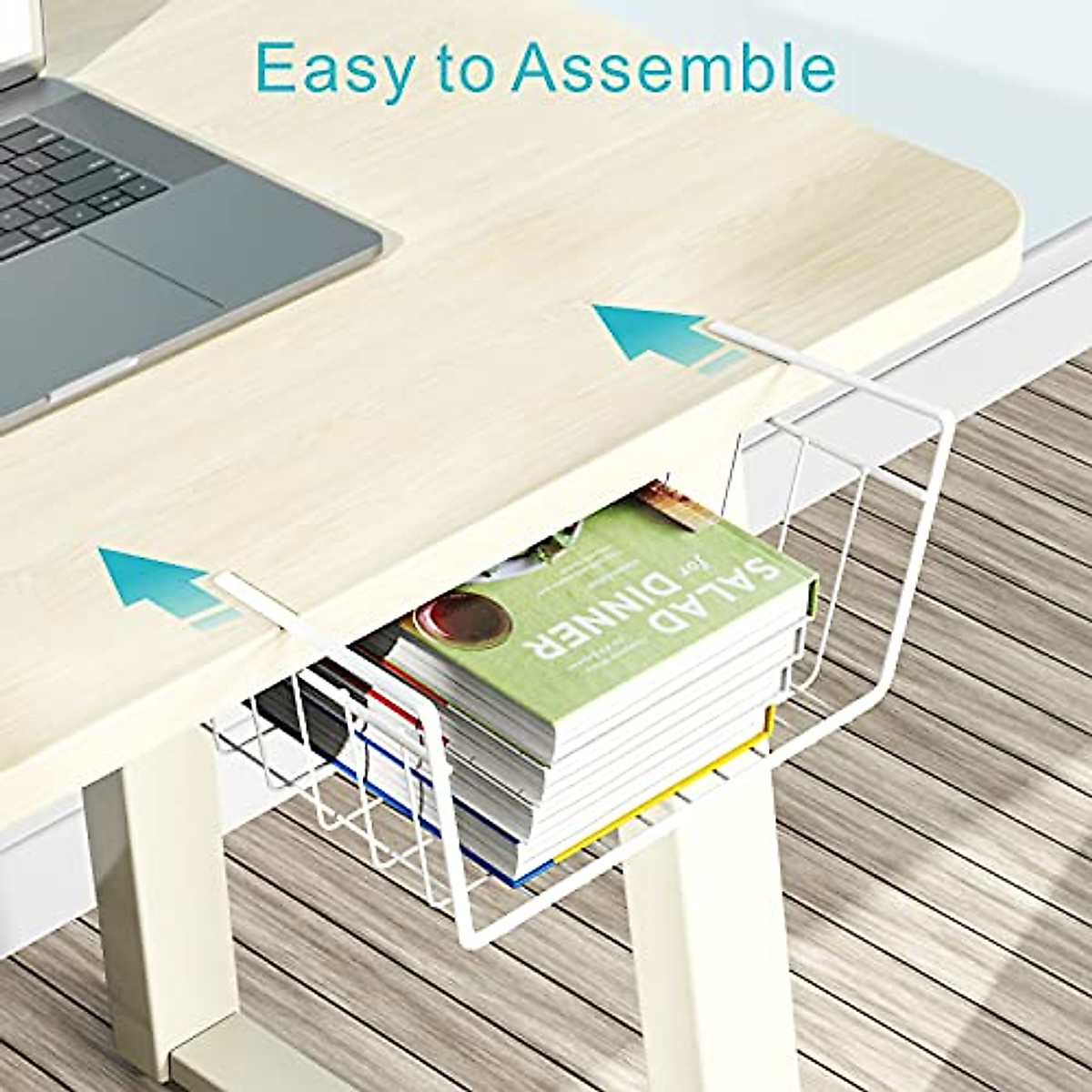 Veckle Small 6 Pack Under Shelf Wire Basket & 4 Pack Stackable Under Cabinet Storage， Bundle