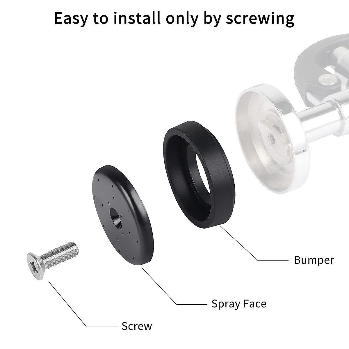 2 Pack Pre-Rinse Spray Valve Repair Kit 1.42 GPM Spray Face Bumper for All Commercial Sink Pre Rinse Faucet Dish Sprayer, Bumper and Screw Replacement Part, Black