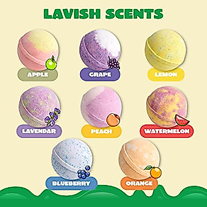 JOYIN Bath Bombs for Kids with Animal Eraser, 8 Pack Bubble Bath Bombs with Surprise Toy Inside, Natural Essential Oil SPA Bath Fizzies Set, Easter Gifts for Boys and Girls