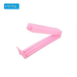 PATIKIL Sealing Clips 3.5 Inch, 10 Pack Reusable Plastic Bag Clamp Sealer for Home Kitchen Food Storage, Pink