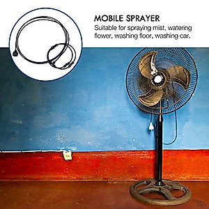 OUNONA 1 Set 12 Nozzles Black Nozzle Line Mister Misting Inch Cooling Spray Sprinkler Canopy Mist Ring Ties Inches Water Garden Kit Greenhouse Indoor Porch Pool Fan Deck Outdoor