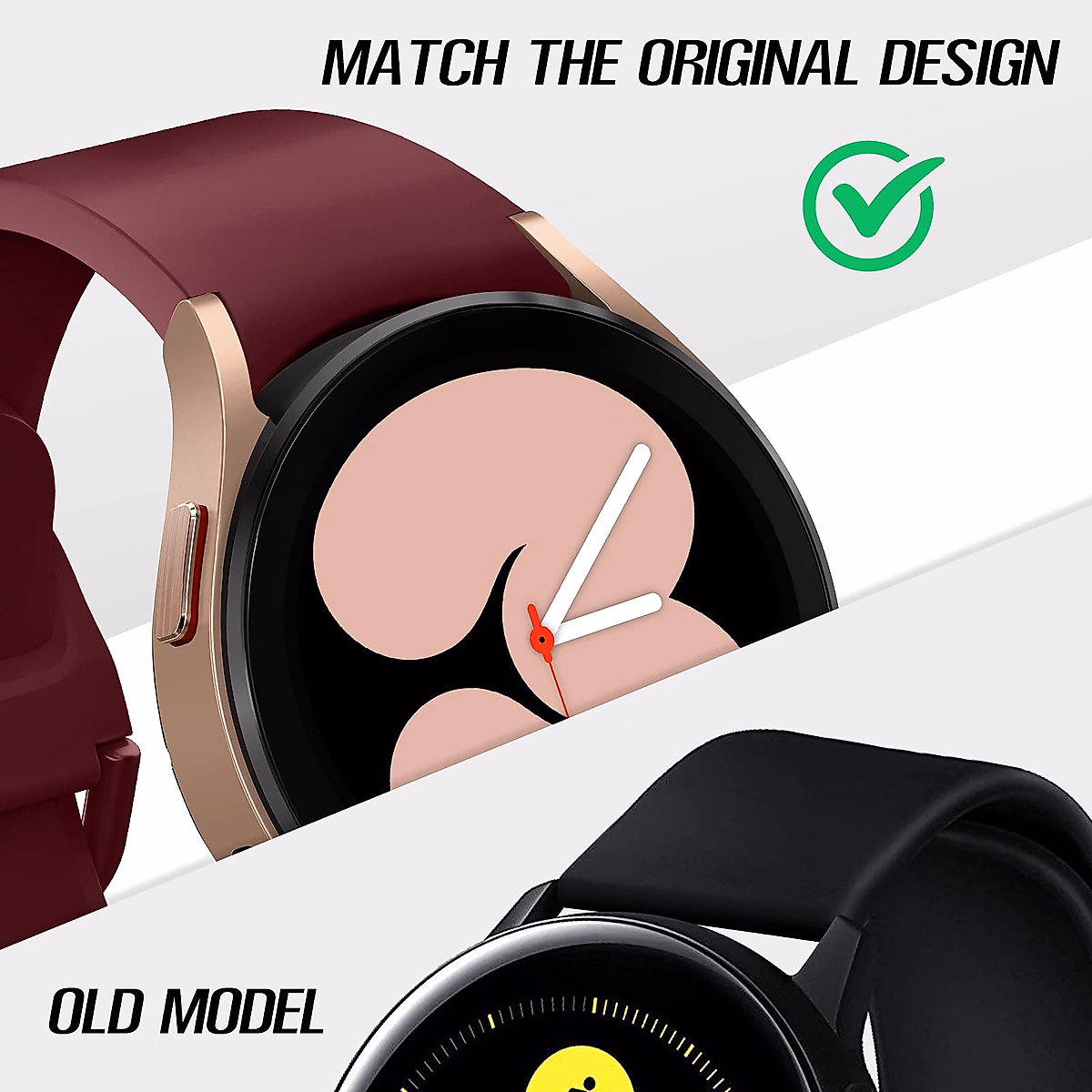 GrTrees 5 Packs Bands Compatible with Samsung Galaxy Watch 6 5 45mm 44mm 40mm/Galaxy Watch 4 40mm 44mm/ Galaxy Watch 4 Classic 46mm 42mm, 20mm Adjustable Silicone Replacement Straps for Women Man