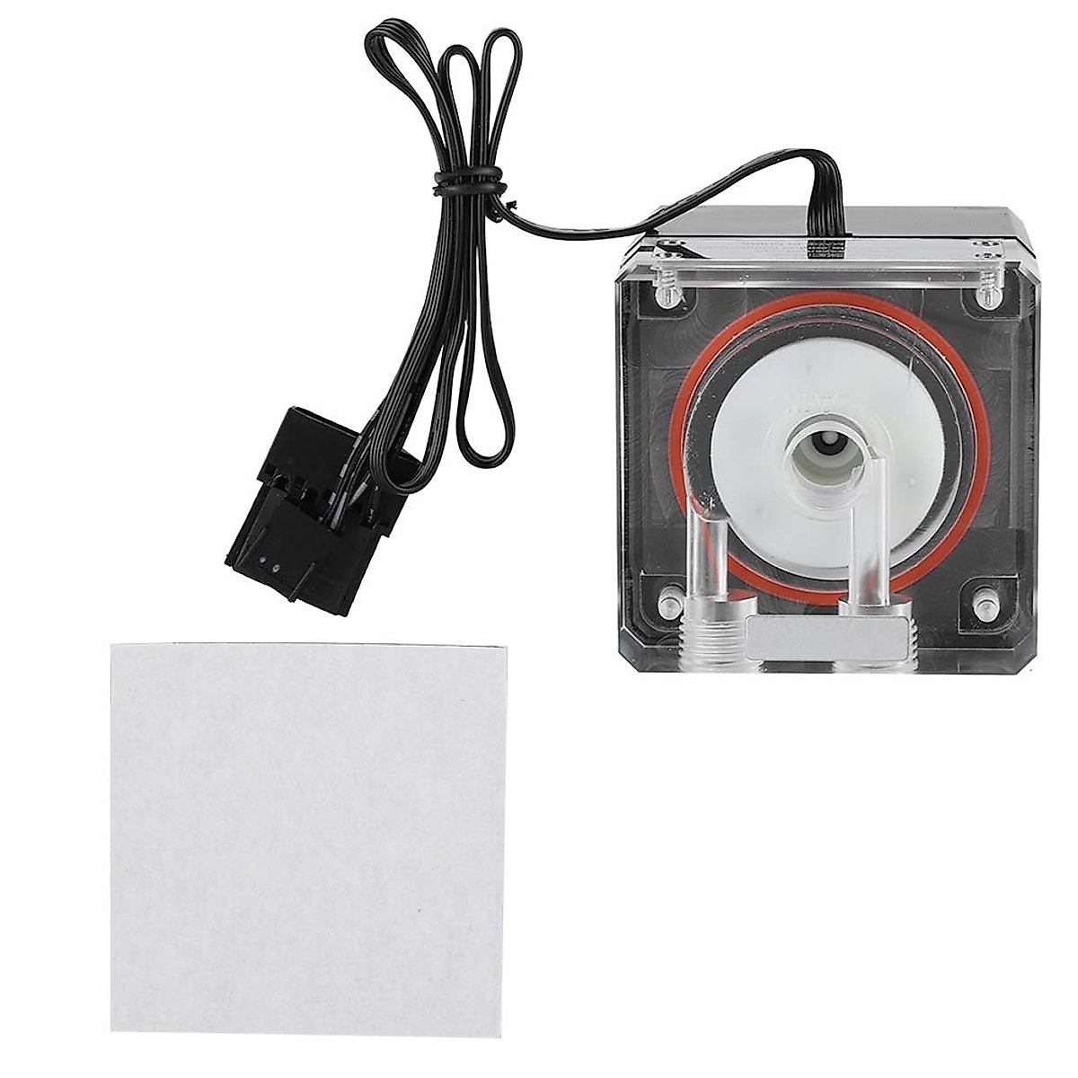 Mute Water Pump,PC Water Cooling Integrated Water Pump Support PWM Intelligent Control Speed,Universal G1/4 Threaded Pipe Connection,D Port + 4 Pin Interface