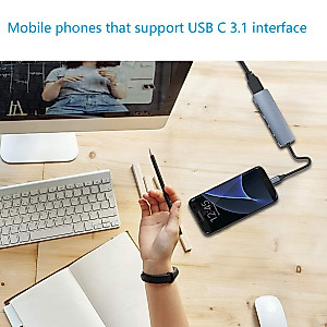 BEST CABLE USB C Hub Multiport Adapter - 6 in 1 Portable with 4K HDMI Output, 3 USB 3.0 Ports, SD/TF Card Reader, Compatible with MacBook, XPS More USB C Devices