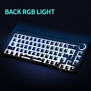 GK68 RGB Hot-Swappable Programmable Junction Box Can Be Replaced with Switch DIY Mechanical Keyboard Kit, Support AKKO, Cherry MX, Gateron, Kailh Mechanical Switch (Black)
