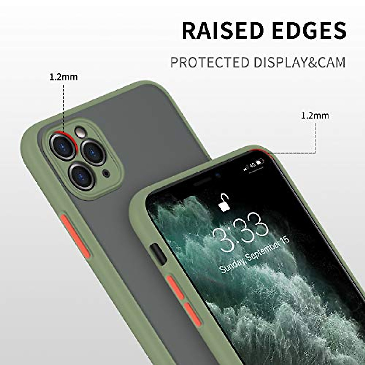 PIGLULOO iPhone 11 Pro Max Case Skin Texture case for iPhone 11 Pro Max Model Green