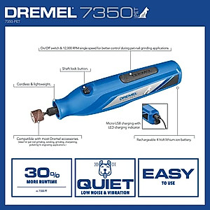 Dremel 7350-PET 4V Pet & Dog Nail Grinder, Easy-To-Use & Safe Nail Trimmer, Professional Pet Grooming Kit - Works on Large, Medium, Small Dogs & Cats