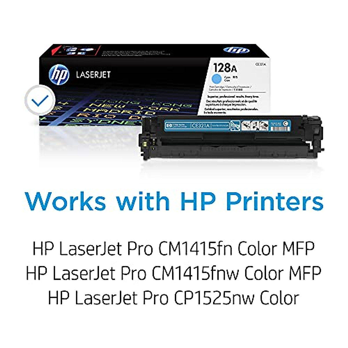 HP 128A Cyan Toner Cartridge | Works with HP LaserJet Pro CM1415 Color, CP1525 Color Series | CE321A