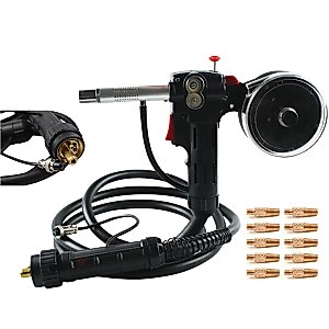 PreAsion 200Amp Euro Aluminum Spool Gun MIG Aluminum Welding Torch Fit Euro Connection MIG Welder Welding Machine with 9.8ft Cable DC24V for Professional Welder