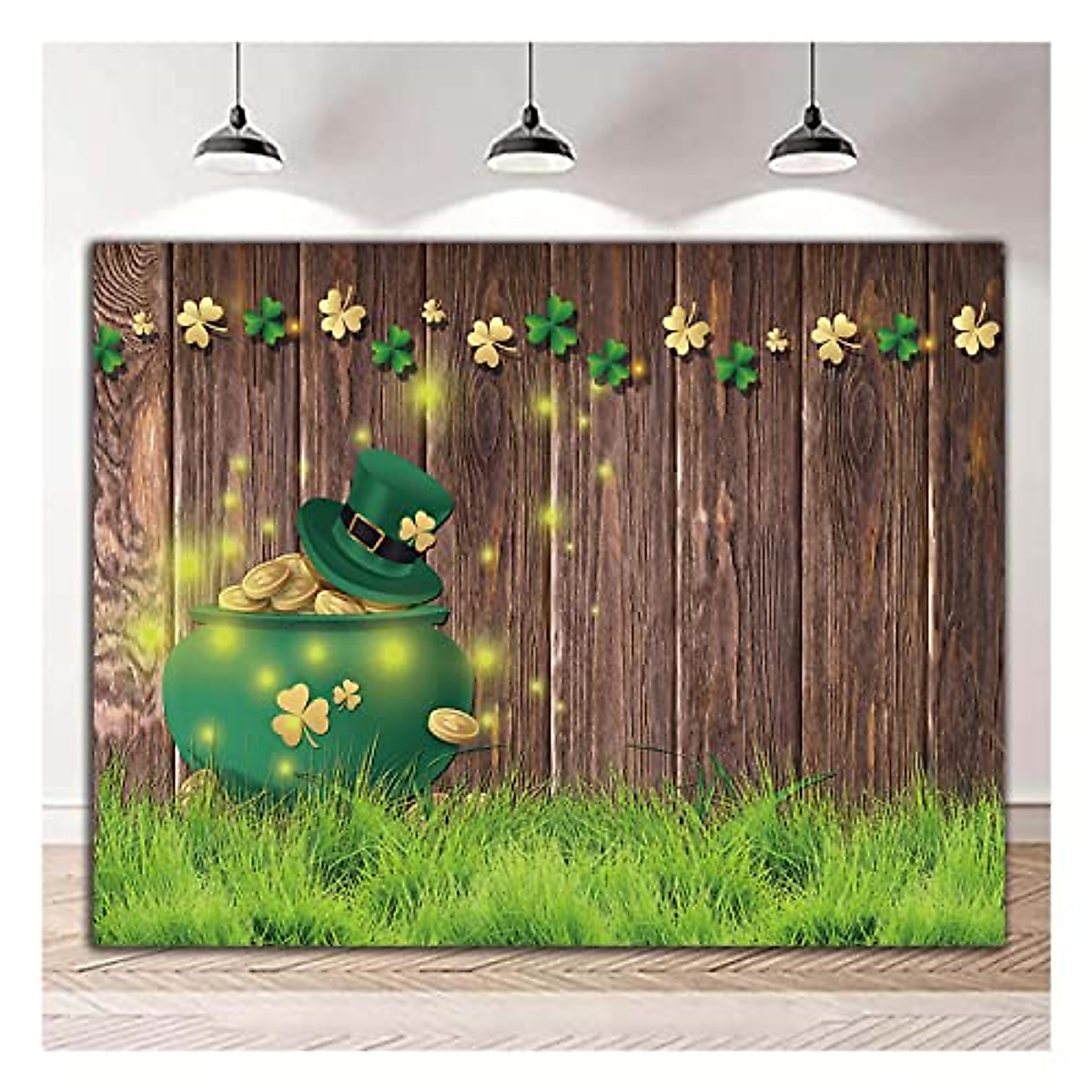 Happy St Patrick's Day Photography Backdrops 5x3ft Vinyl Lucky Irish Shamrock Board Baby Shower Birthday Party Photo Background