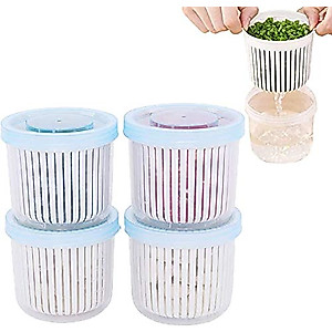 Double Layer Vegetables Sealed Keeper, Refrigerator Food Fresh Storage Box with Drain Basket, Used in Storing Fruits Vegetables