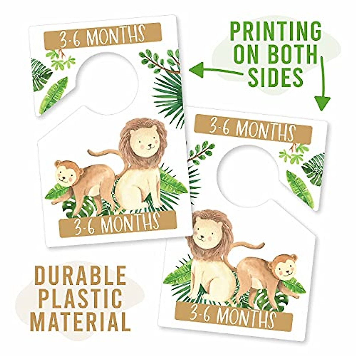6 Hanger Dividers Baby Closet Size Dividers - Safari Baby Closet Dividers, Baby Closet Organizer For Nursery Organization, Baby Essentials For Newborn Essentials, Nursery Closet Dividers Girl or Boy