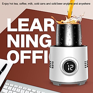 FASJ Cool and Heat Smart Cup, 2 in 1 Portable Beverage Drink Cooler Warmer Degree C ‑60 Fast Cooling Heating, Lightweight Electric Heating Cup for Parties /Offices /Travel One Key to Start