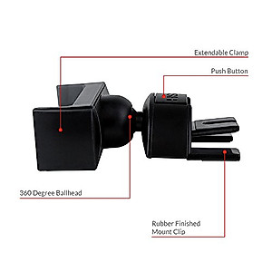 Koomus Pro CD Slot Car Mount Holder Cradle for All Smartphones - Black