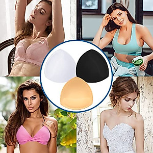 TopBine 3 Pairs Bra Pads Inserts Women's Sports Cups Bra Replacement Insert for Bikini Swimsuit