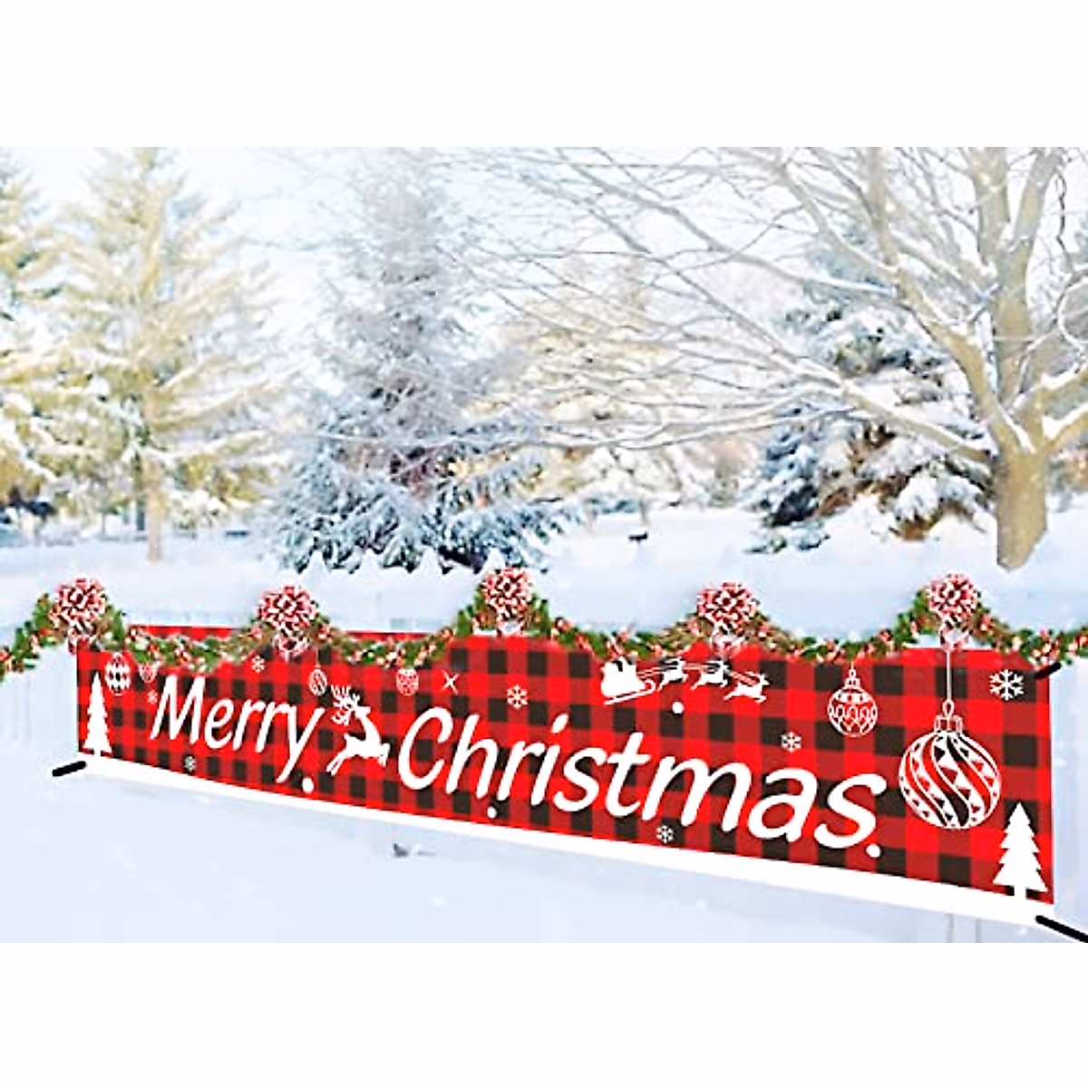 Merry Christmas Banner Christmas Decorations Merry Christmas Yard Sign Decor for Home Indoor Outdoor Party Decor Supplies