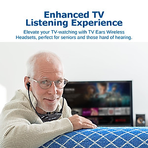 TV · EARS Analog Wireless Headset System - Wireless Headset for TV, Ideal for Seniors & those with Hearing Difficulties, Plug N' Play RF Transmitter Headset with TV Earbuds, Compatible with Most TVs