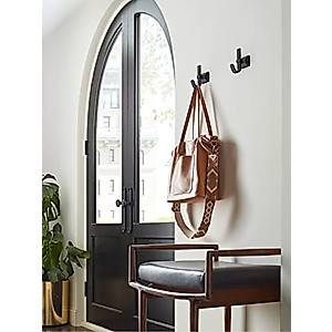 Amerock HBX36686MB | Burbank Single Prong Decorative Wall Hook | Matte Black Hook for Coats, Hats, Backpacks, Bags | Hooks for Bathroom, Bedroom, Closet, Entryway, Laundry Room, Office