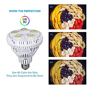 (Updated) BR30 30W LED Light Bulb, 250-300W Equivalent, 5000K Daylight, 4000lm Super Bright Bulb, Non-Dimmable, CRI80, E26 Base, Floodlight for Warehouse Supermarket Logistic Center Church