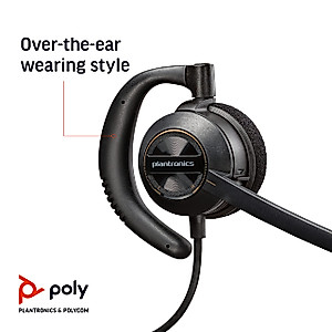 Poly - EncorePro 530 Quick Disconnect (QD) Headset (Plantronics) - Works with Poly Call Center Digital Adapters (Sold Separately) - Acoustic Hearing Protection - Over-the-Ear Wearing Style