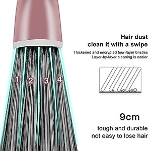 MIYUE Broom and Dustpan Set for Home - Dust Pans with Long Handle - Outdoor Indoor for Home Kitchen Room Office,Must Haves for Home, Pink