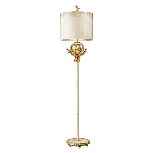 Flambeau Lighting FL1183 Trellis Floor Lamp, Putty Base/Stem with Silver Leaf Orb Element