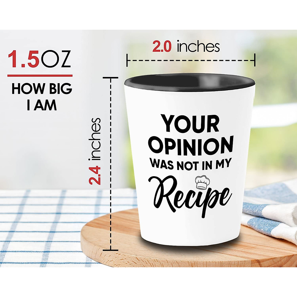 Bubble Hugs Chef Shot Glass 1.5oz - Okie Dokie Artichokie - Funny Cute Artichoke Healthy Food Pun Cook Recipes Vegetables Pizza Veggie Delicious