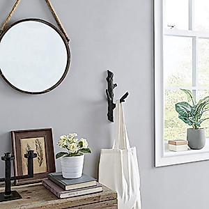 Danya B. Double Cast Iron Tree Branch Coat Hook 2-Piece Set | Wall Mounted | For towels, bags, purses, coats, jackets, scarves, hats, caps | Use in Entryway, Bedroom, Hallway, Bathroom, Kitchen- Brown