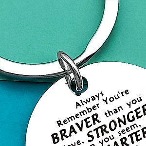 SEIRAA Zeta Amicae Sorority Keychain Always Remember You’re Braver Than You Believed Key Chain (Zeta keychain)
