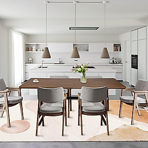 Fadidio 71" Rectangle Dining Table for 6 8, Mid-Century Modern Wood Kitchen Table w/Cross Metal Leg, Large Rustic Industrial Dining Table for Dining Room, Restaurant, Office, Conference, Walnut