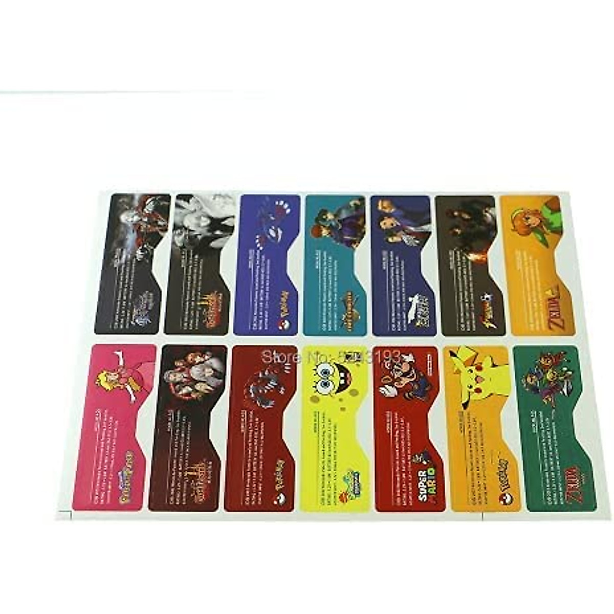 14 PCS Colourful Custom Design Back Tag Label Stickers for Gameboy Advance SP GBA SP Console