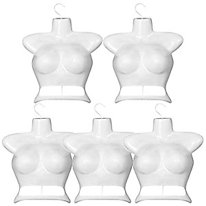 Zerodeko 5pcs Female Hollow Back Mannequin Torso Back Body Torso Dress Form T Shirt Display Bikini Hanger Swimming Clothes Display Rack with Hanging Hook