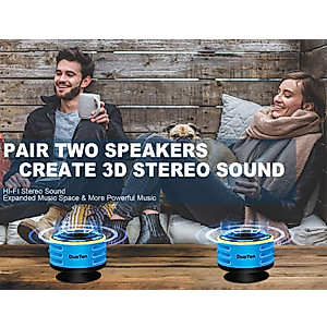 Bluetooth Speakers, DuoTen IPX7 Waterproof Wireless Portable Bluetooth Speakers w/LED Display, FM Radio, Suction Cup, Light Show, Loud Stereo Sound and Bass for Shower, Pool, Party, Travel, Outdoors