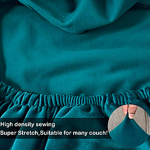 Rosnek Couch Cushion Covers Stretch for Individual Sofa Cushion,Soft Velvet U Shaped Sectional Couch Covers Sofa Slipcover for Seat Cushion Replacement,Small