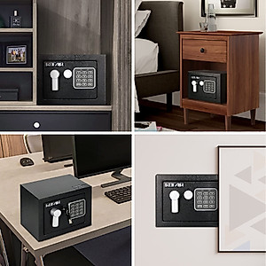 KOFAIR Safe Box for Home Safe (0.23 Cubic Feet) with Fireproof Bag, Personal Safe Box for Money Safe for Cash Saving, Mini Safe Box with Key, Digital Safety Box with Light, Money Lock Box