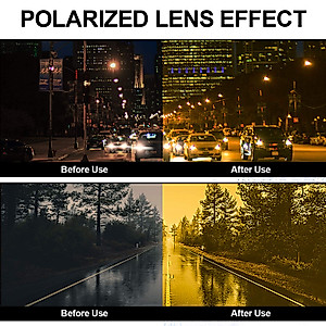 FIMILU Women Oversized Night-Vision Glasses Anti-Glare Yellow Night-Driving Glasses for Rainy/Fog/Nighttime Safe