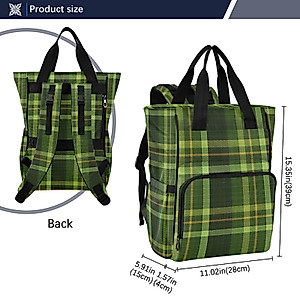 Jihqo Diaper Bag Backpack National Tartan Saint Patrick Travel Diaper Bags for Women, 10L Functional Baby Changing Bag with Insulted Pockets, Stroller Straps