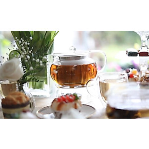 Teabloom Kyoto 2-in-1 Tea Kettle/Tea Maker – Heatproof Glass Teapot with Removable Loose Tea Filter – Tea Connoisseur's Choice
