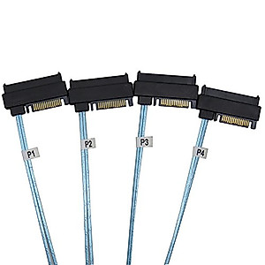 CableDeconn Mini SAS 36 SFF-8087 to (4) SFF-8482 Connectors with SATA Power 1m
