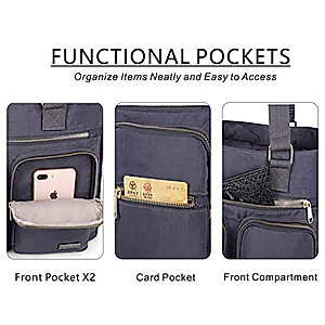 La Packmore Water Repellent Nylon Shoulder Bag Handbag Laptop Bag Teacher Nurse Tote Briefcase Clinical Bag (14-Inch, Charcoal)