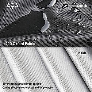 Kingling Deck Box Cover, Outdoor Storage Box Cover for YITAHOME 100 Gallon/Keter 80 Gallon Deck Box, Waterproof Outside Storage Bench Deck Boxes Covers Black (50" L x 22" W x 25" H)
