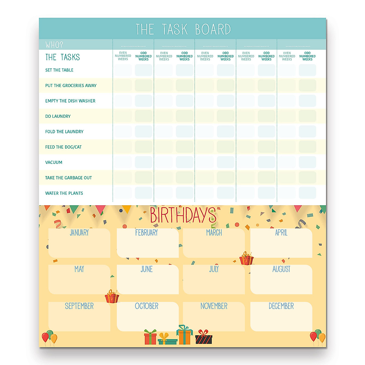 Blueline Magnetic Monthly Fridge Calendar with Shopping List and Note Pad, Runs Sept 2023 thru December 2024, 14"x13.5", (C174110A-24
