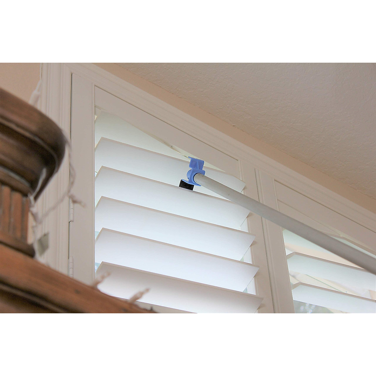 SMART REACHER Extension Pole Hook Attachment-Open/Close Plantation Shutter Louvers-Window Blinds/Shades-Ceiling Fan Pull Cord/Bead Chain-AC Vent-Hang String Lights-Baskets-Feeders-(Pole Not Included)