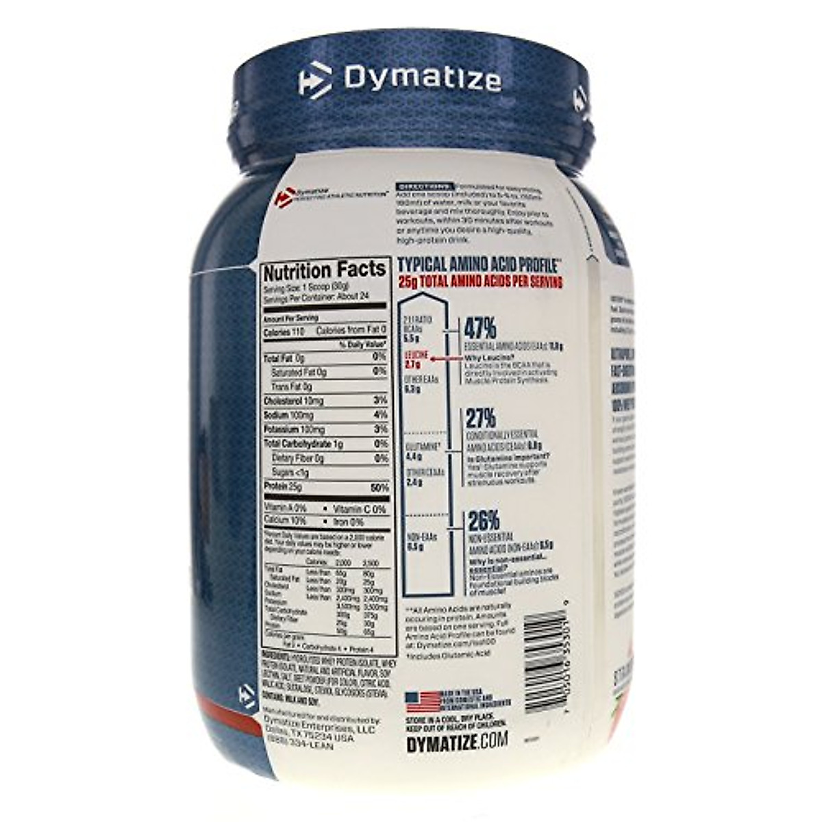 Dymatize ISO 100 Hydrolyzed Whey Protein Isolate - Strawberry- 1.6 lbs
