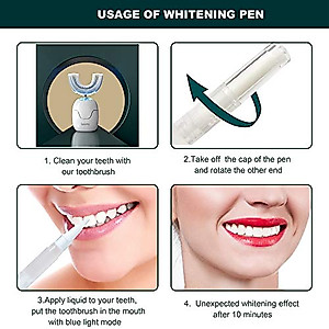 Sunartec Electric Toothbrushes 2023 Newly Generation Sonic U-Shaped Toothbrushes Teeth Whitening Kit Gel for Adults Portable Purplr-Light Cleaning and Air-Drying Powerful Charger IPX7