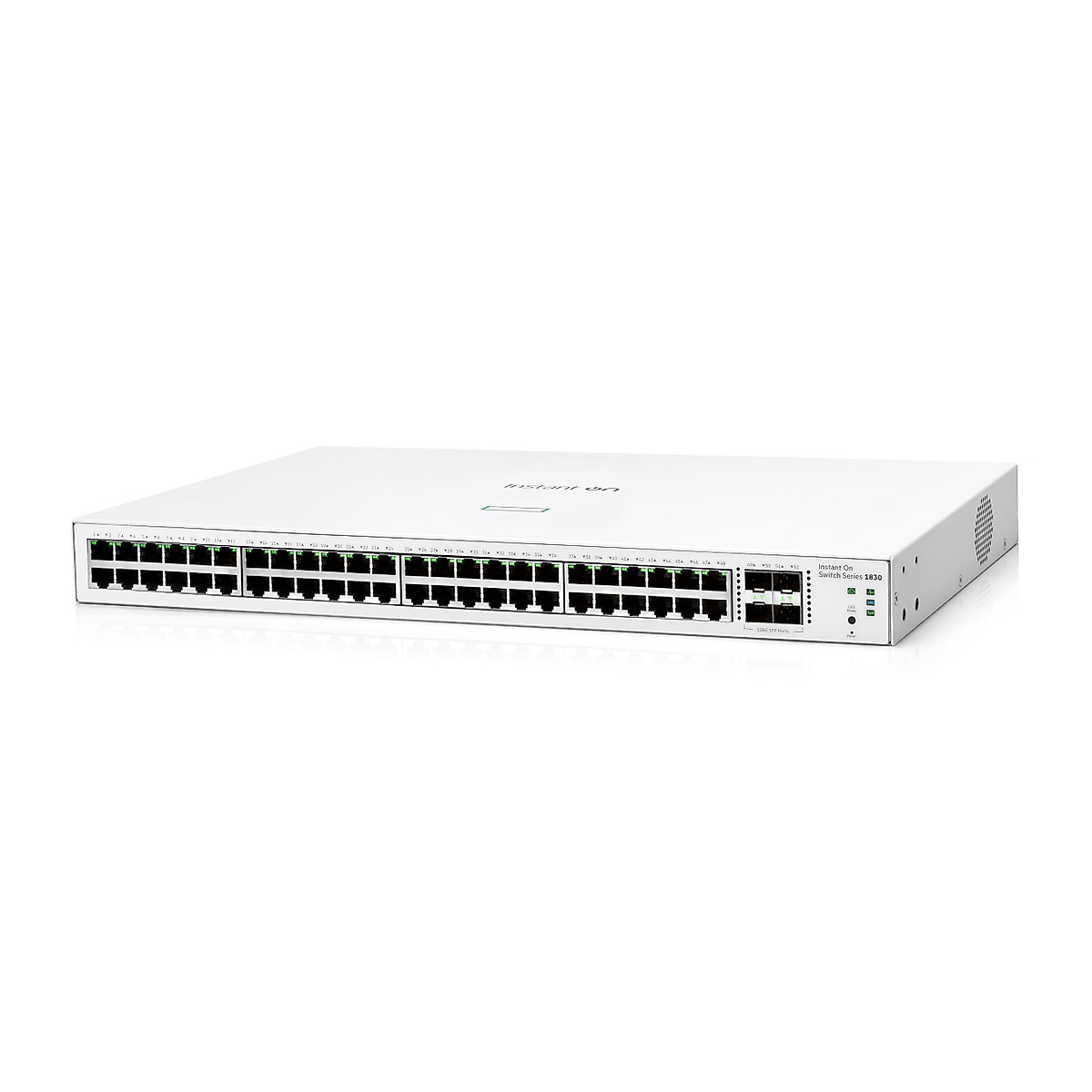 HPE Networking Instant On Switch Series 1830 48-Port Gb Smart-Managed Layer 2 Ethernet Switch | 48x 1G | 4X SFP | Fan-Less | US Cord (JL814A#ABA)