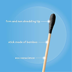 The Humble Co. Bamboo Cotton Swabs (600 count) - Cotton Swabs and Cotton Buds for Ears, Makeup, Pet Care and Cleaning (Black)