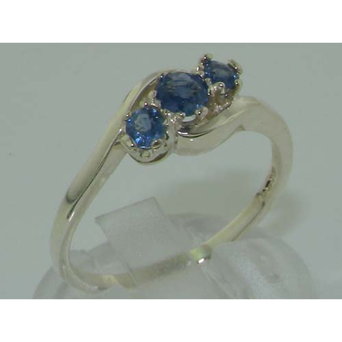 LetsBuyGold 925 Sterling Silver Natural Sapphire Womens Anniversary Ring - Size 10.25