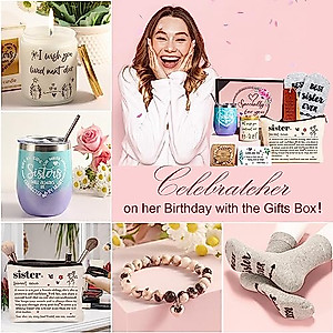 BuiltFit Sister Gifts Sisters Birthday Gift Ideas from Sister - Sisters Birthday Gifts Box from Brother, Best Sister Ever Gifts, Unique Tumbler Christmas Gifts for Sister, Best Friend, BFF, Bestie